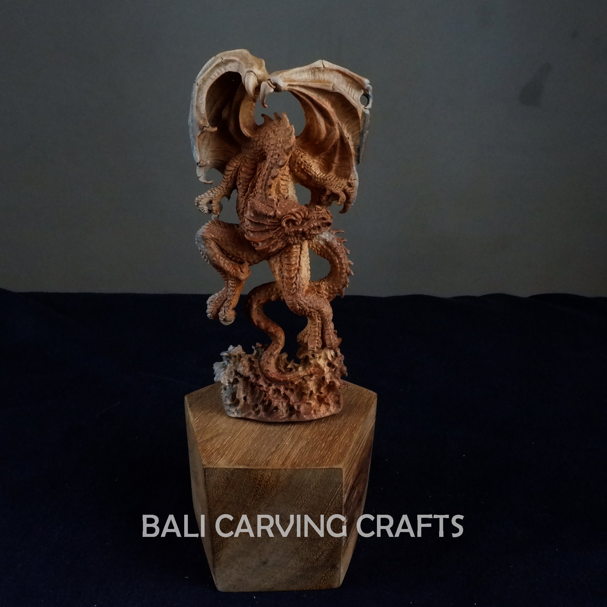 Carved Miniature European Dragon Figurine Mammoth, Carved European ...