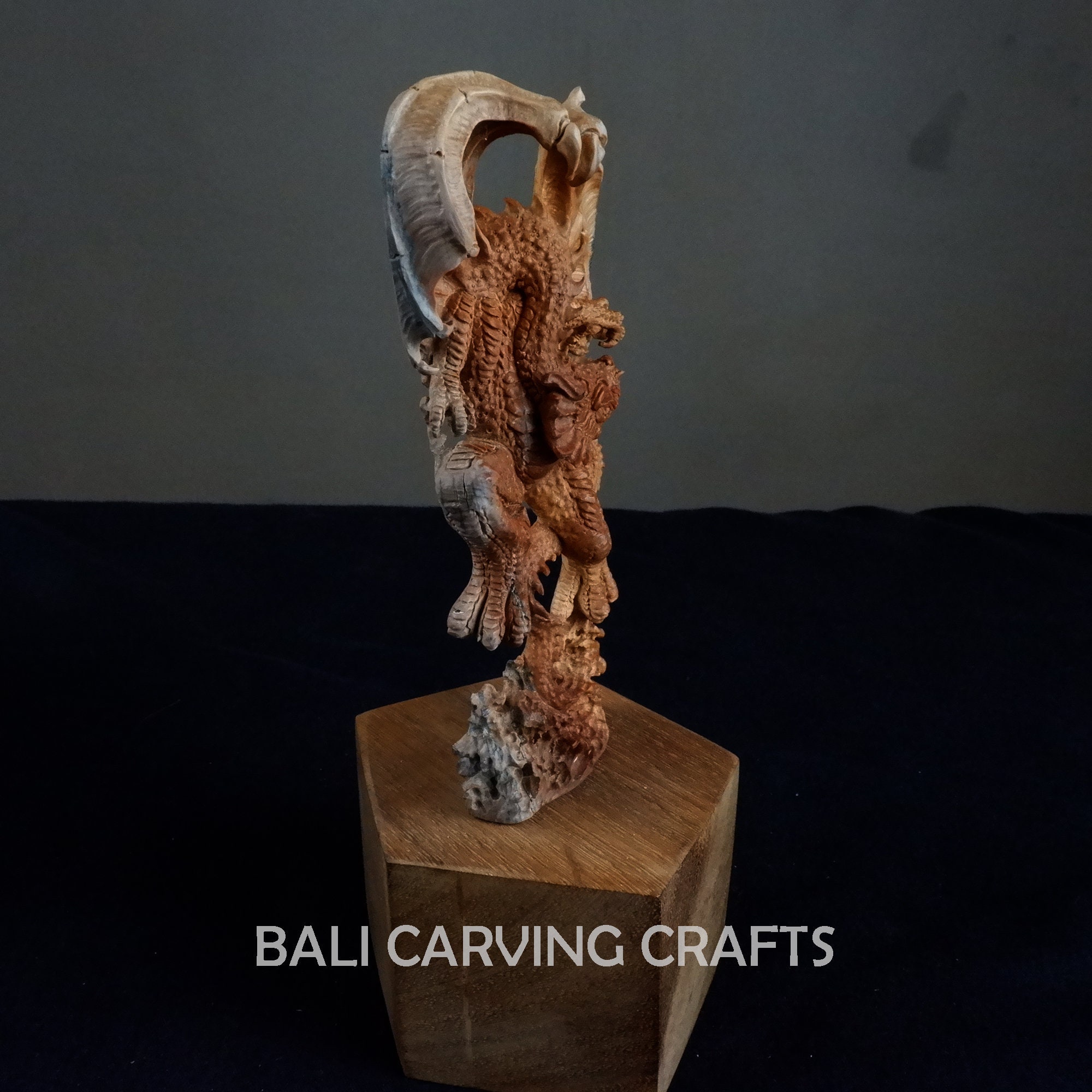 Carved Miniature European Dragon Figurine Mammoth, Carved European ...