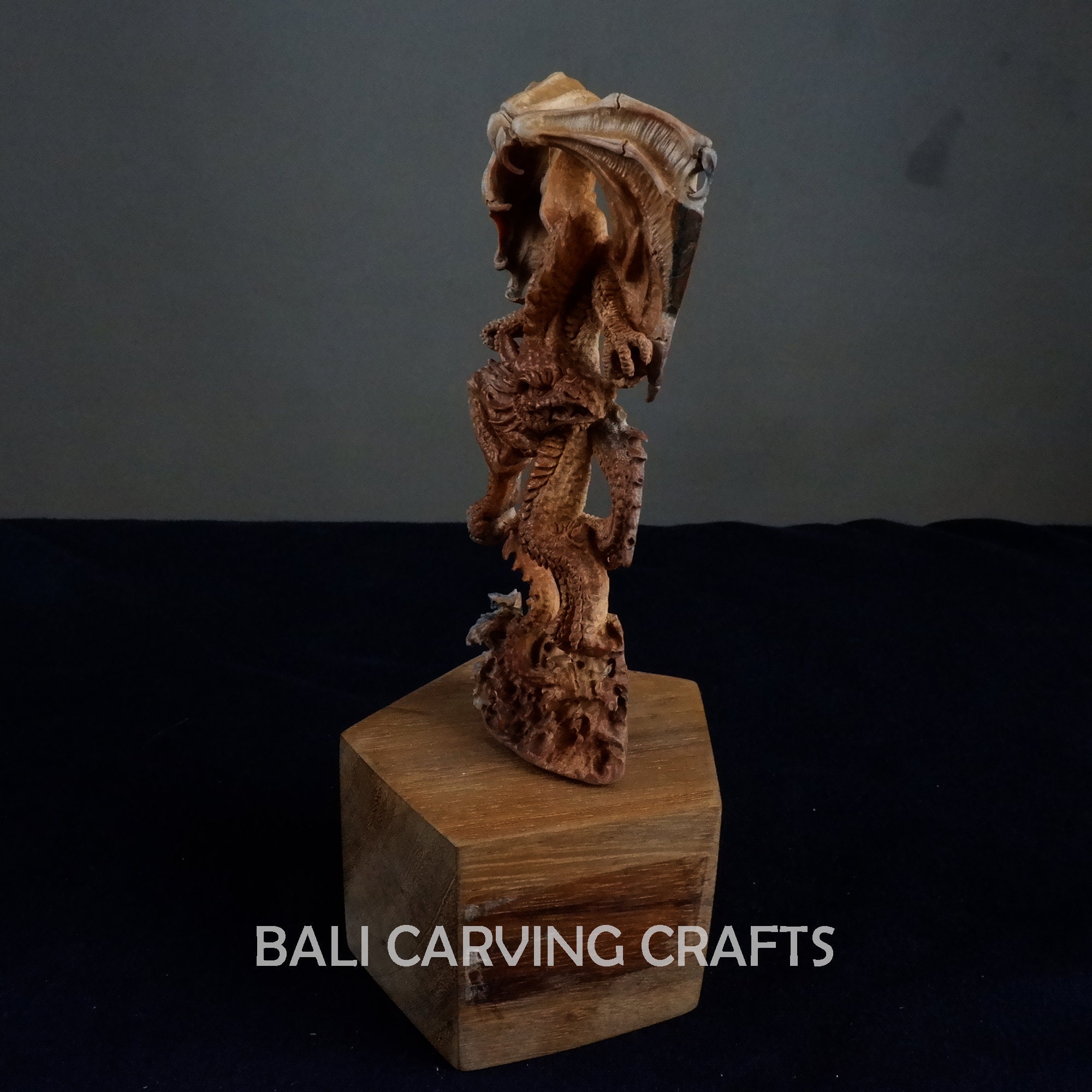 Carved Miniature European Dragon Figurine Mammoth, Carved European ...