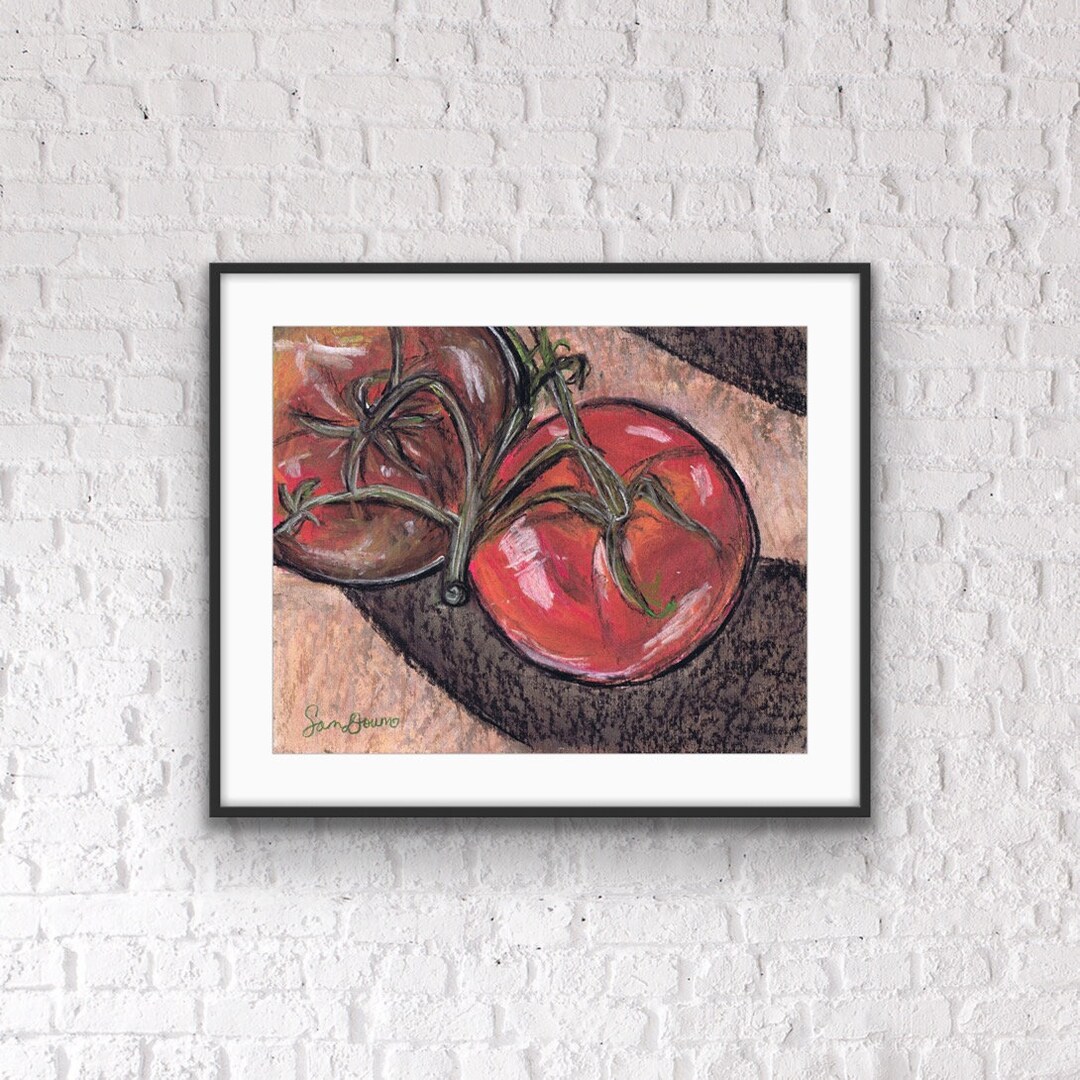 Tomato Poster, Realistic Tomato Print, Kitchen Decor, Vegetable Art ...