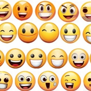 Emoji Smile SVG Emoticon Clip Art Set Digital Illustration Vector ...