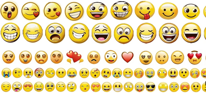 Emoji Smile SVG Emoticon Clip Art Set Digital Illustration Vector ...