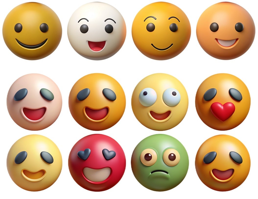 Emoji Smile SVG Emoticon Clip Art Set Digital Illustration Vector ...