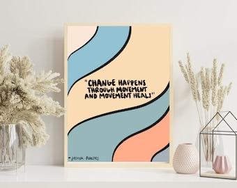 Pilates Art: Printable Wall Poster Perfect for Pilates Studios and ...