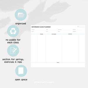 Reformer Pilates Class Planner Template | Printable Journal Notes ...