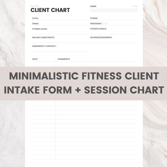Pilates & Fitness Minimalistic Client Intake Form Chart | Etsy