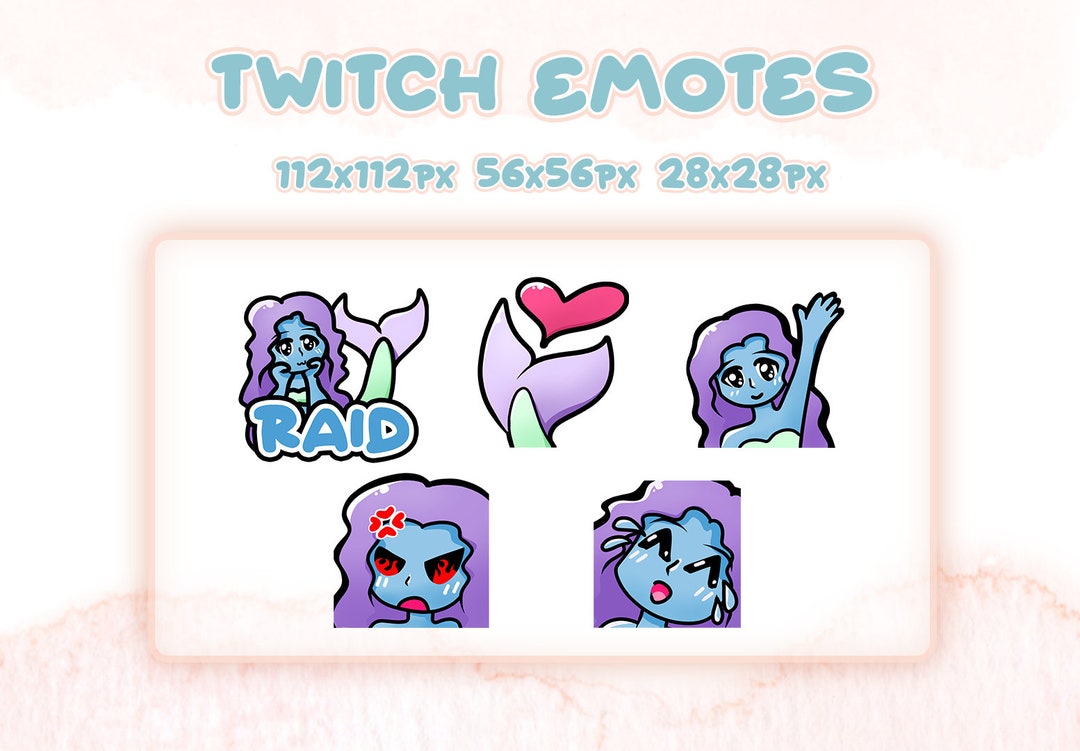 5x Mermaid Twitch Emotes Chibi Sticker for Streaming - Etsy