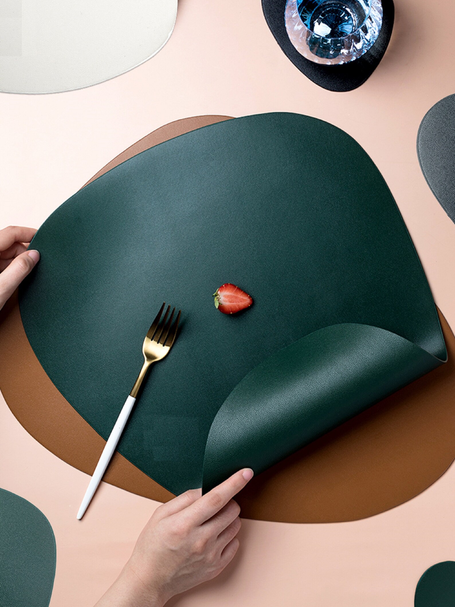 Personalized Leather Placemats Dinner Mat for Home Oval - Etsy