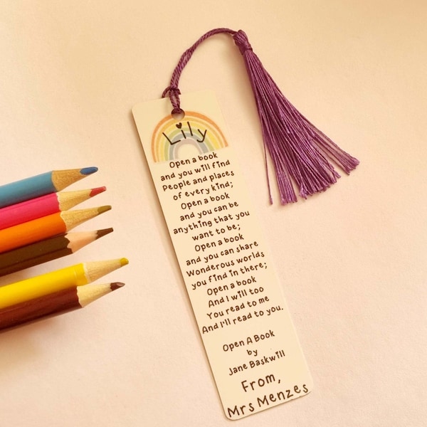 Personalised Poem Bookmark - Etsy UK