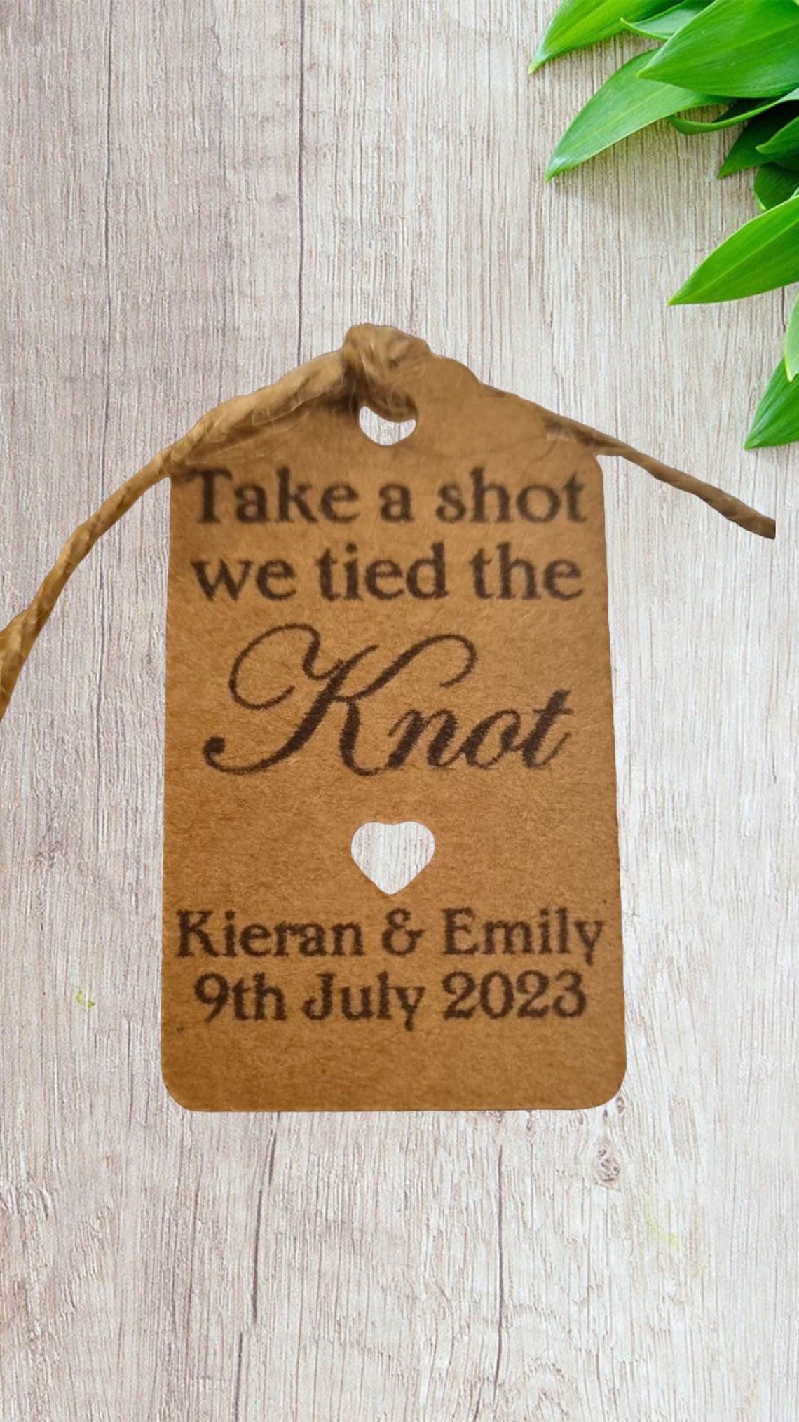 Personalised We Tied the Knot Take a Shot Wedding Favour Tags | Thank ...