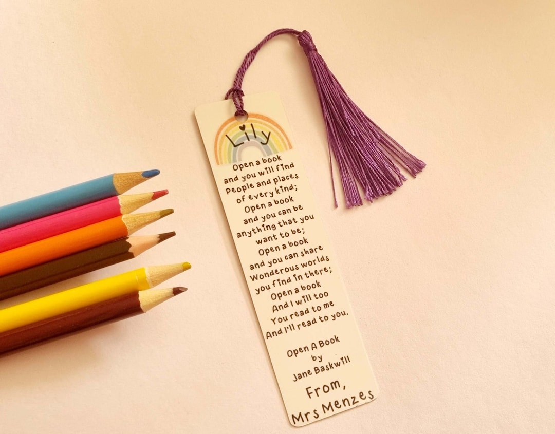 Custom Bookmark Gifts | Teacher Token Gift | Student | Personalised ...