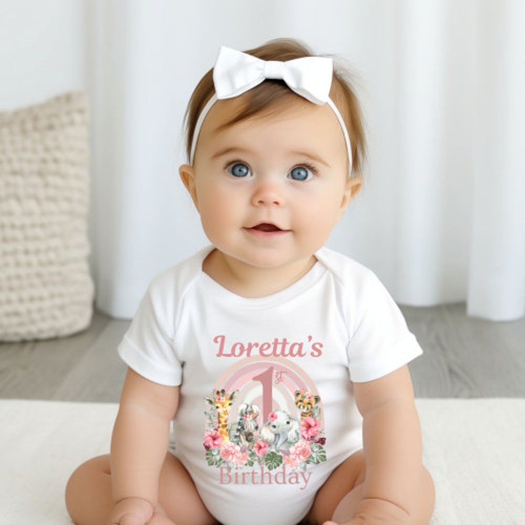 Personalised Name I Am One Babygrow Vest Sleepsuit | Elephant Balloons ...