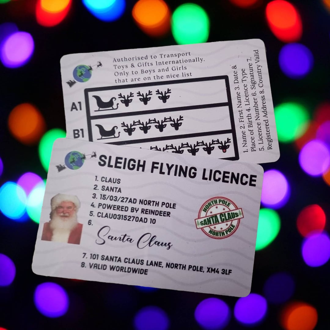 Santa's Driving Licence | Father Christmas Lost Flying License | North ...