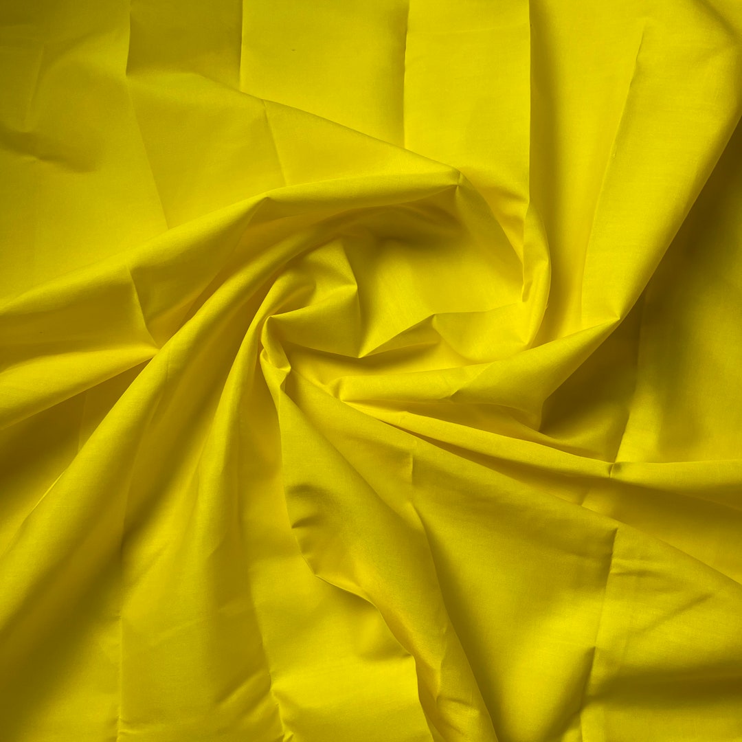 Solid Yellow Cotton Lining Fabric - by the Yard - Etsy