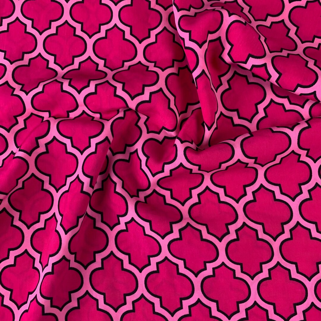 Fuchsia Lattice Pattern Trellis Polyester Fabric - Etsy