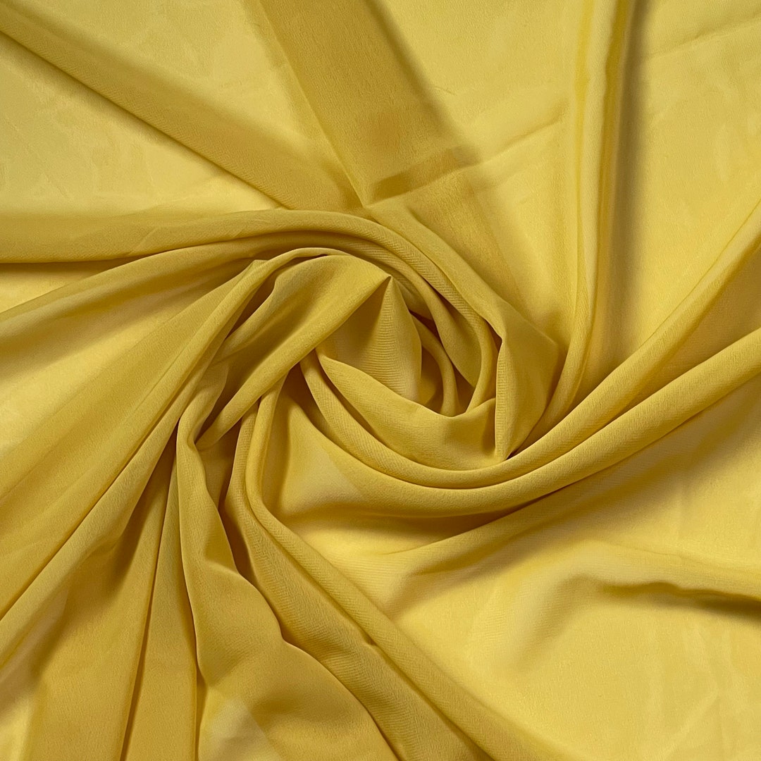 Yellow Solid Print Chiffon Sheer Polyester Fabric - by the Yard - Etsy