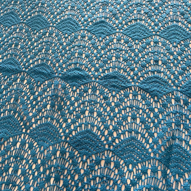 Blue Knit Crocheted Medallion Pattern Fabric - by the Yard - Etsy