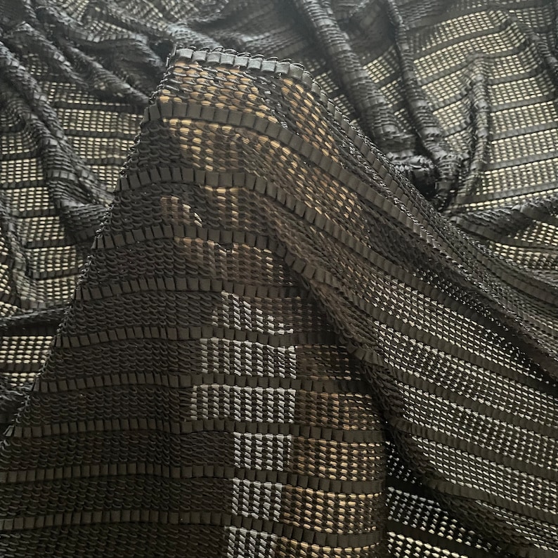 Black Cutout Mesh Sheer Striped Raised Design Fabric - by the Yard - Etsy