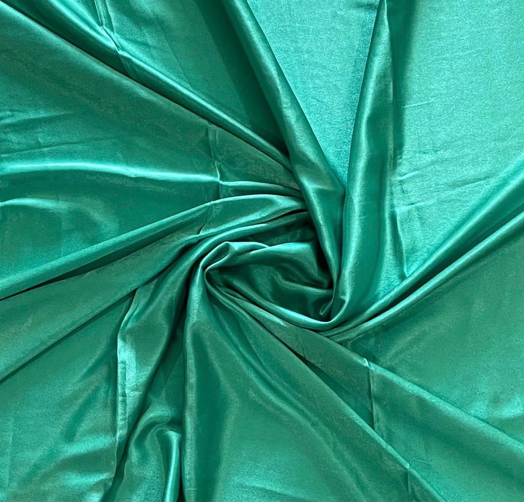 Solid Green Classic Satin Shiny Polyester Fabric - by the Yard - Etsy