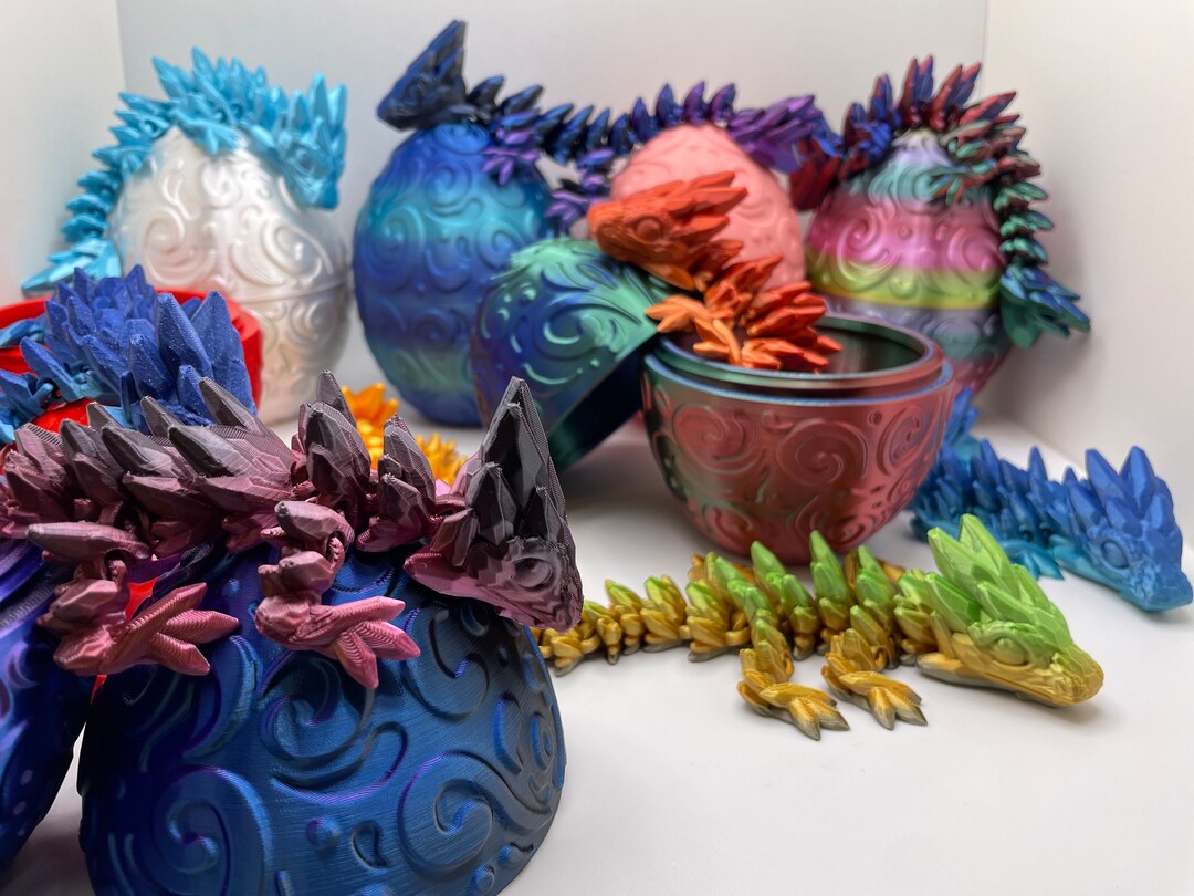 Décor Dragon Egg | Baby Gemstone Dragon | Sensory Toy | 3D Printed ...