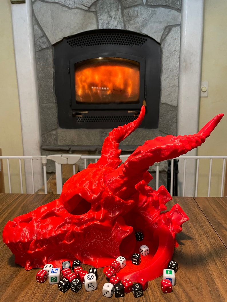 The Dragon Skull Dice Tower 3D Printed Dice Roller Dice Vault ...