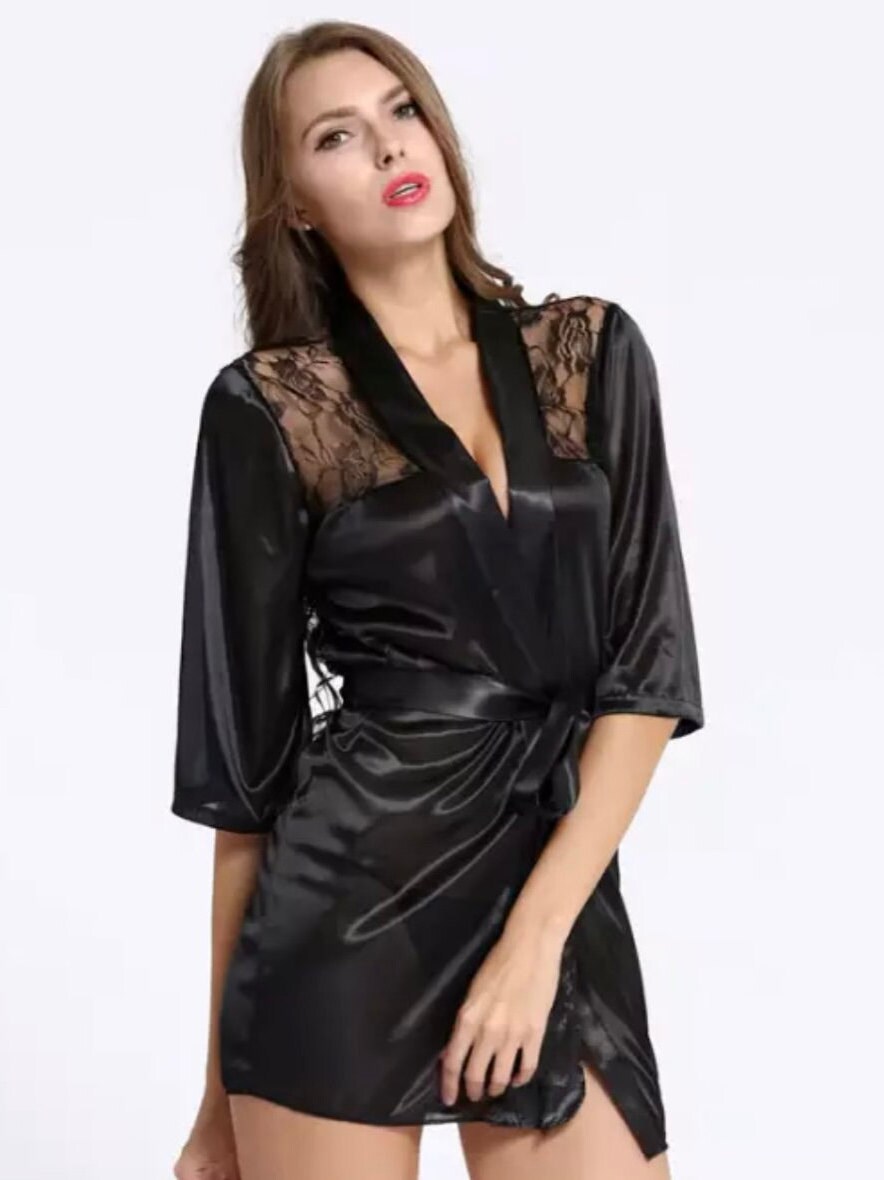 Sexy Robe Night Gown Lingerie Outfit Silky Comfortable - Etsy