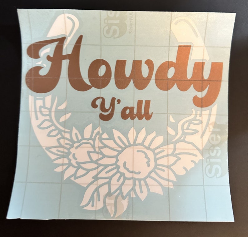 Howdy Y'all Flower Horseshoe Vinyl Decal Car Decal - Etsy