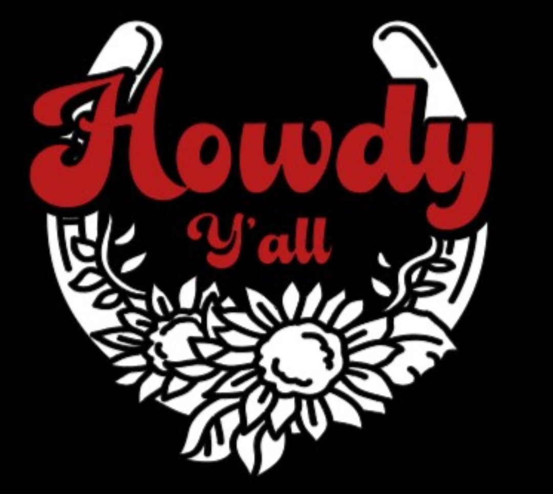 Howdy Y'all Flower Horseshoe | Vinyl Decal | Car Decal | - Etsy