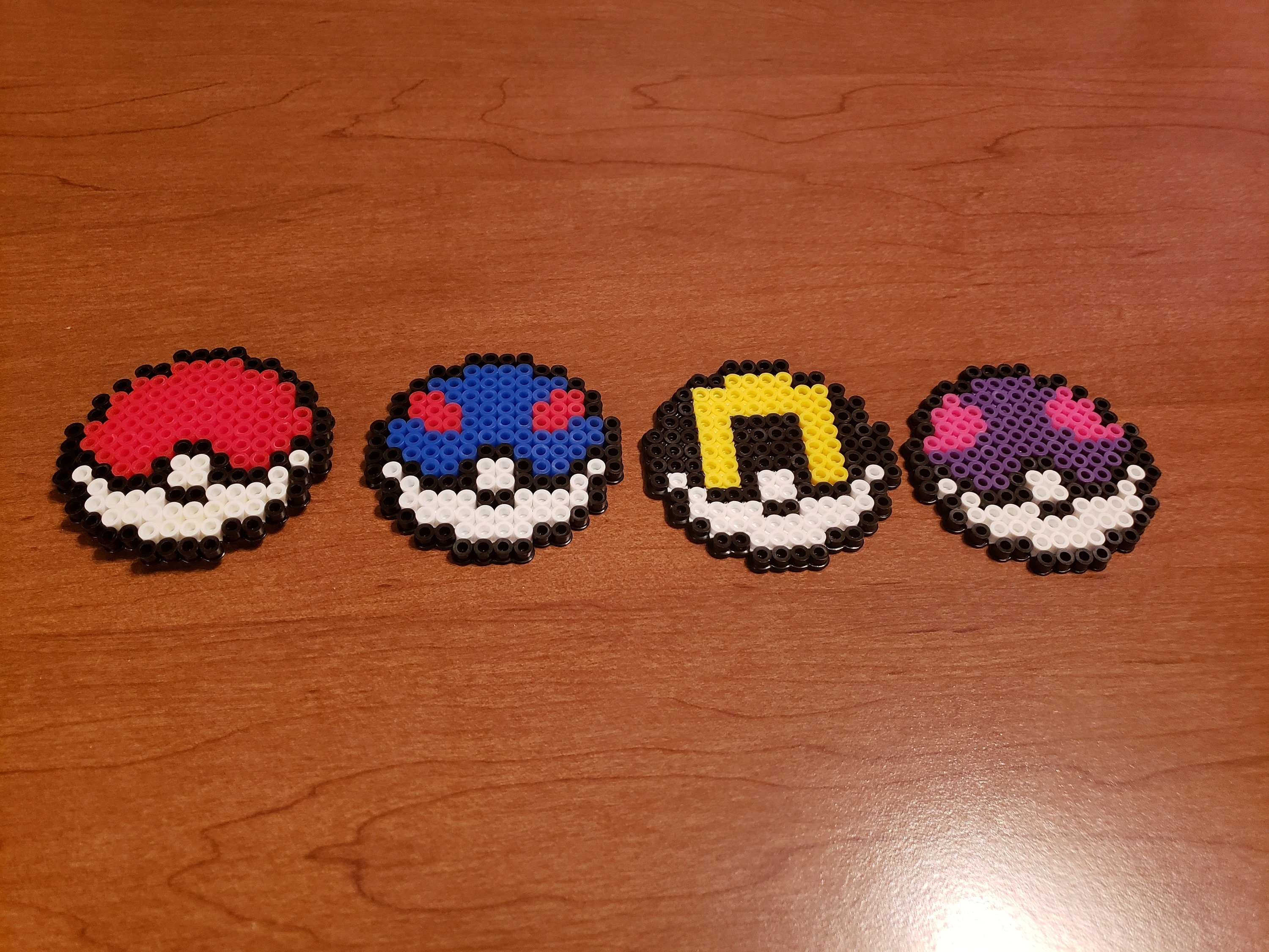 Perler Bead Pokeballs - Etsy