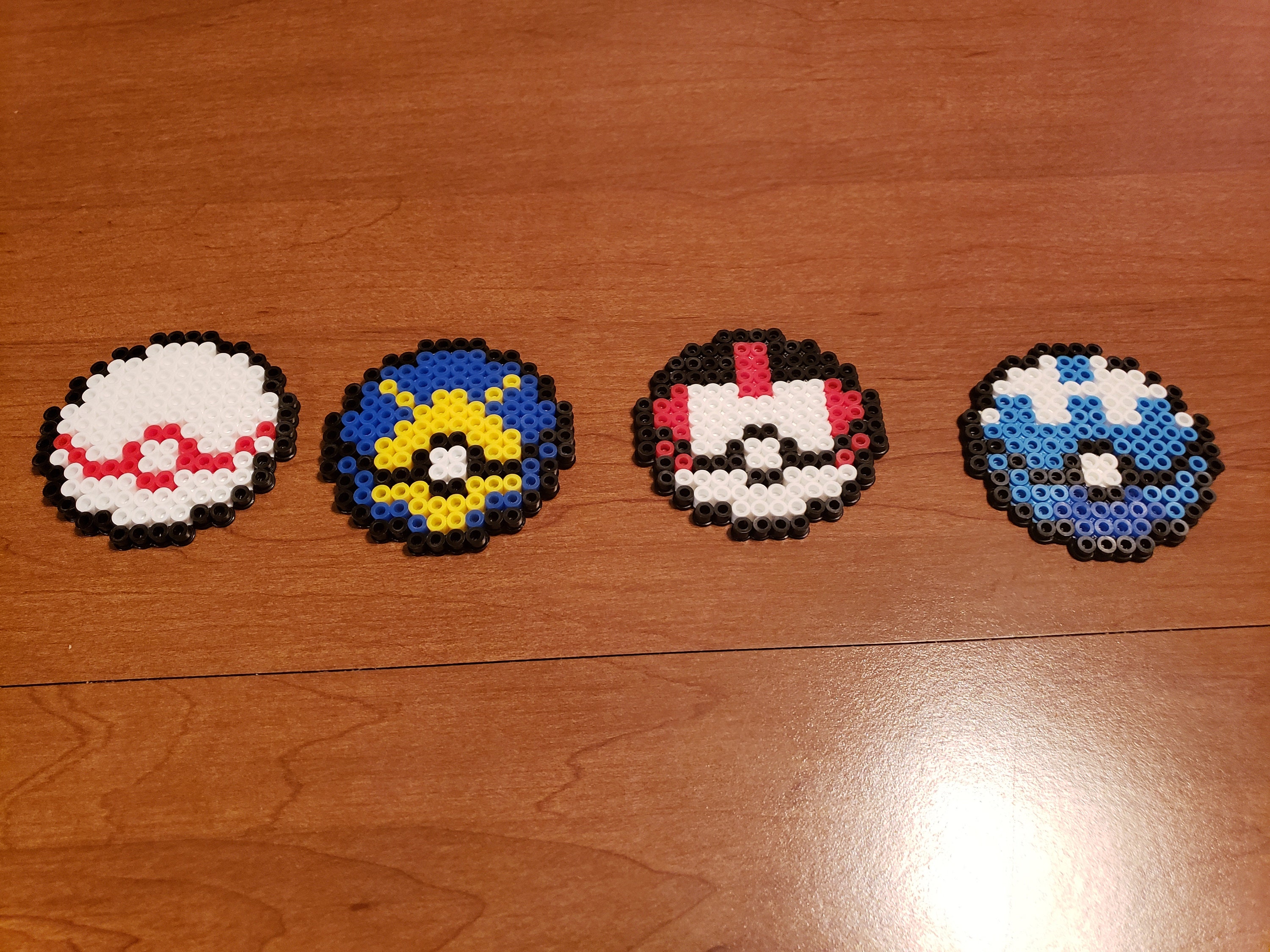 Perler Bead Pokeballs - Etsy