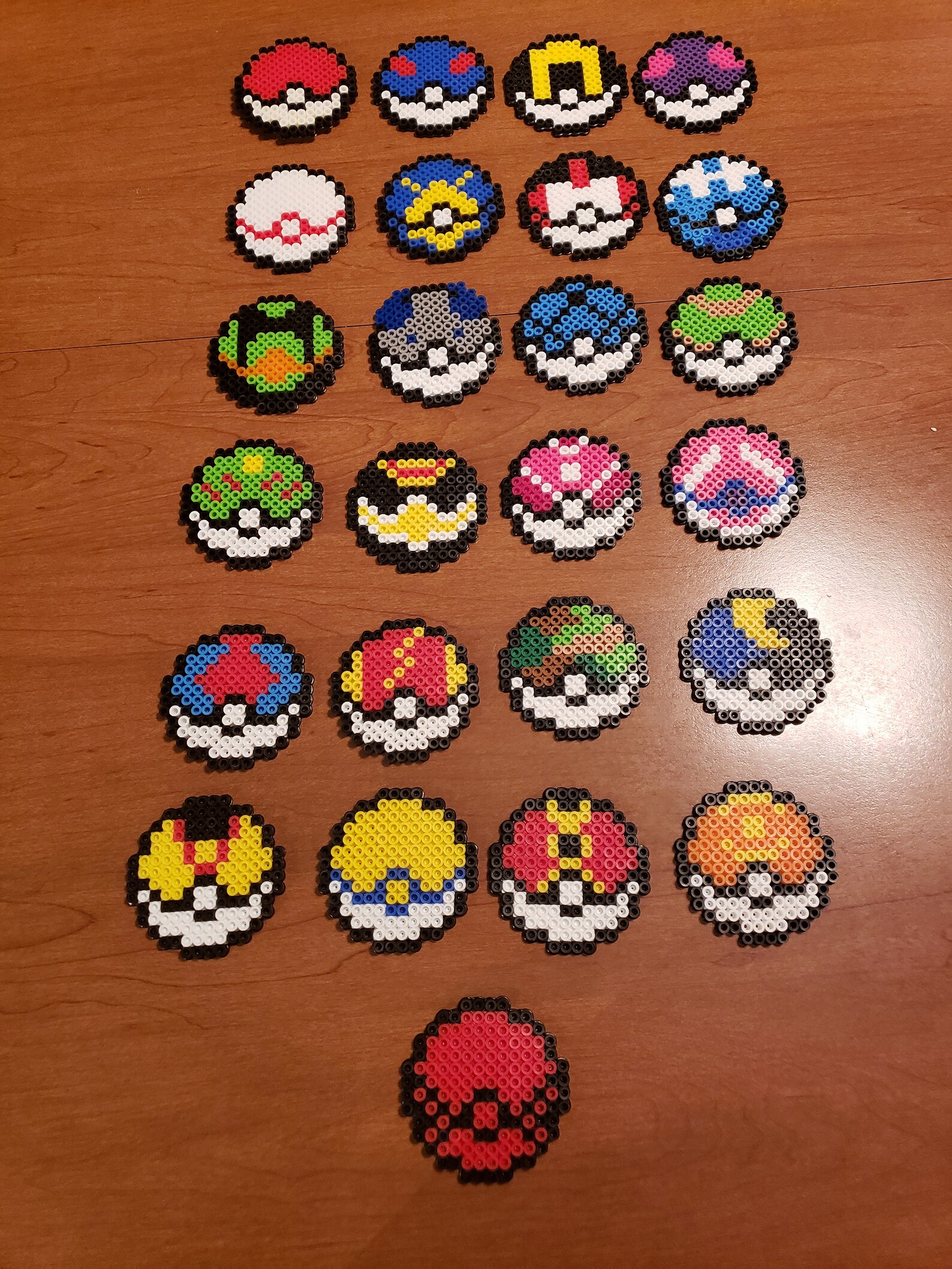 Perler Bead Pokeballs - Etsy