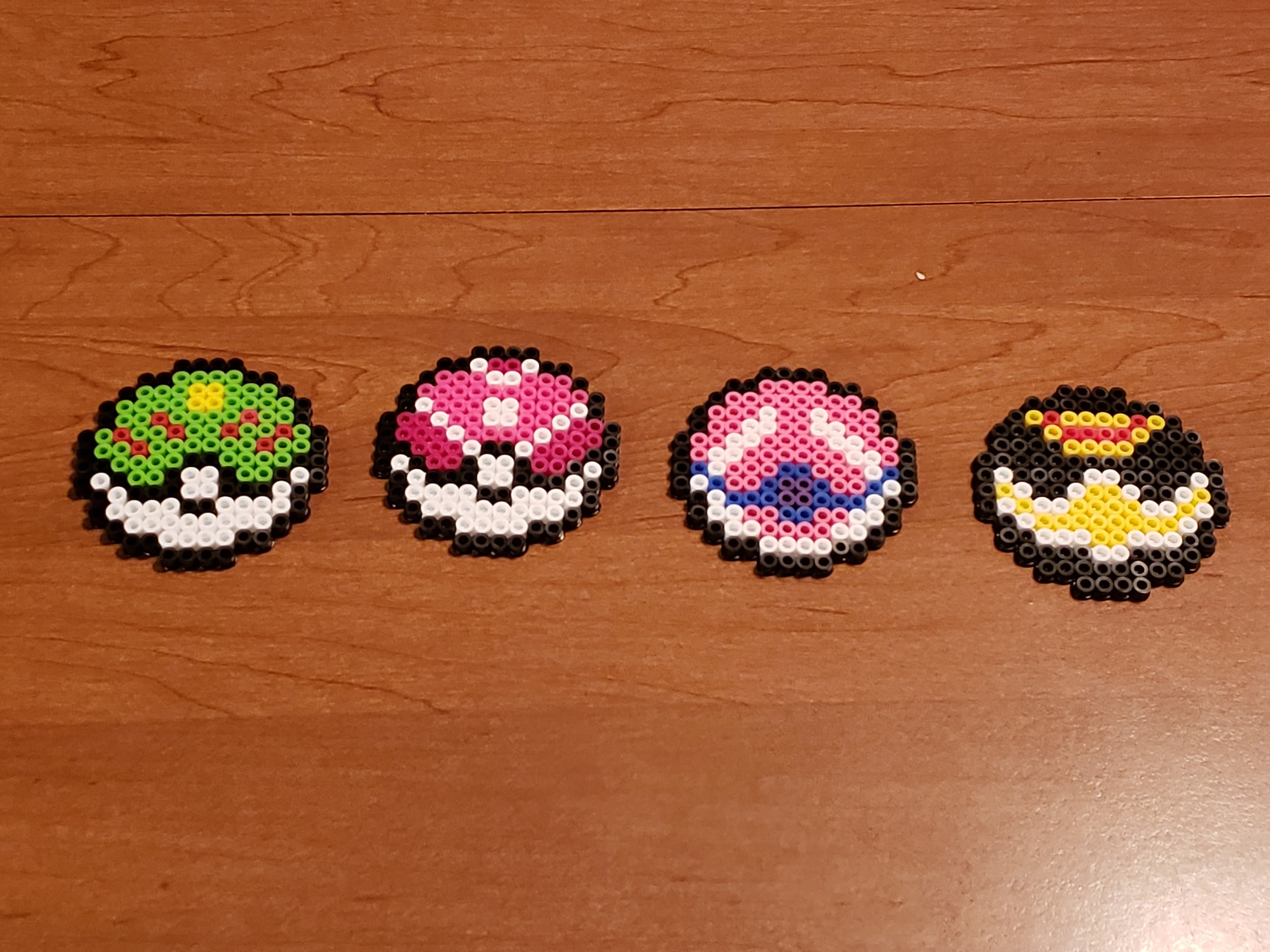 Perler Bead Pokeballs - Etsy