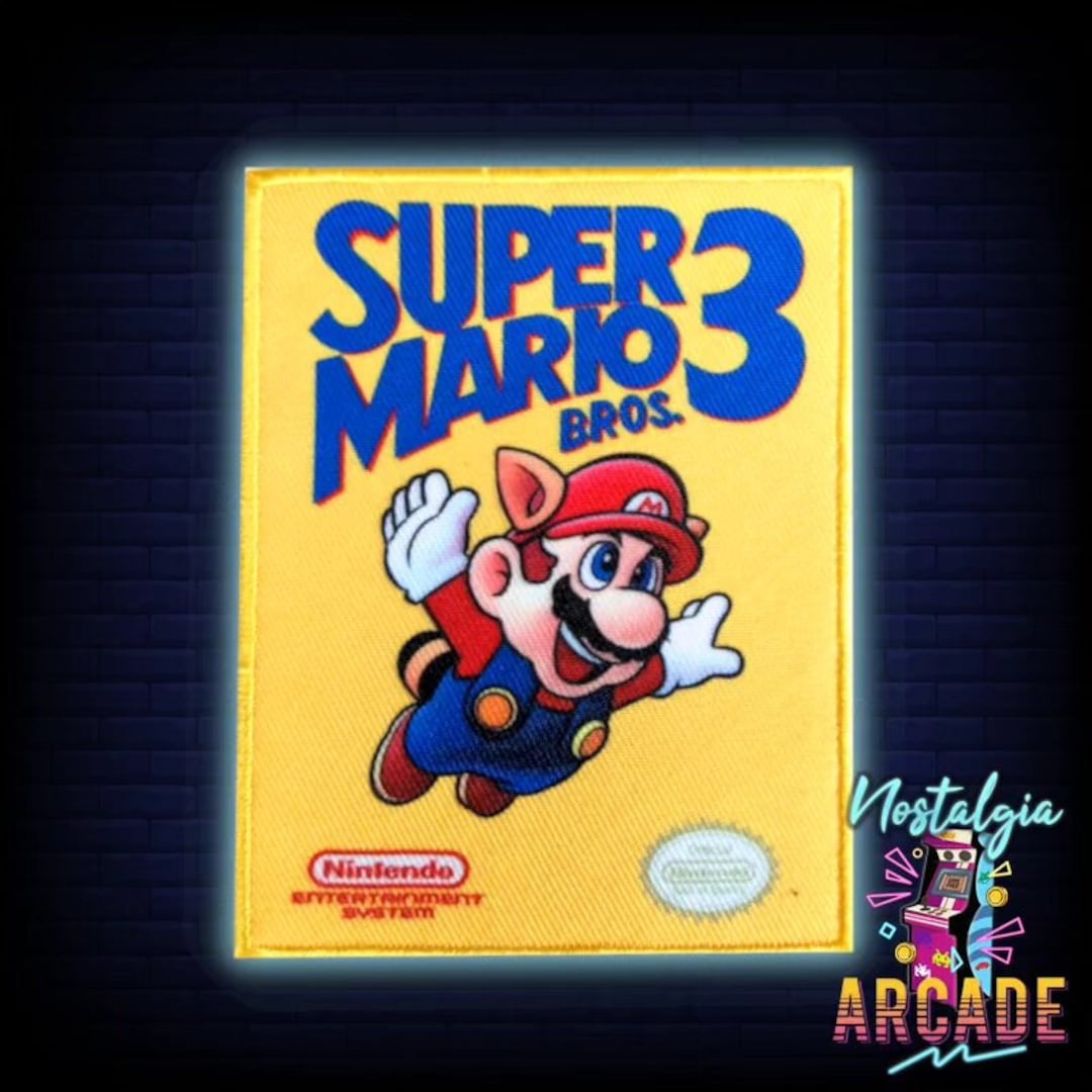 Mario Bros 3 Retro Video Game Patch Computer Gamer Printed Iron on ...