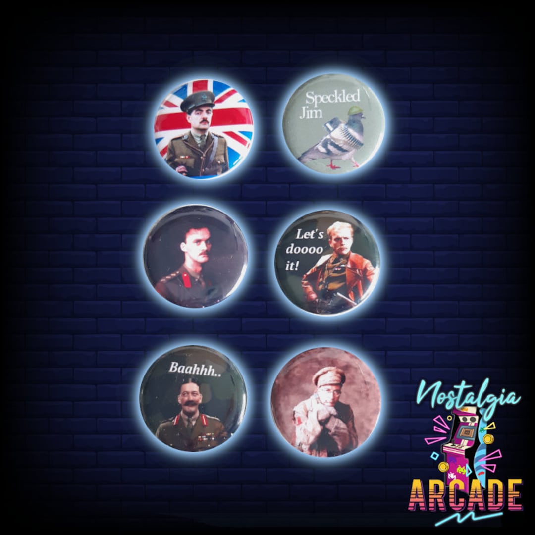 Blackadder Goes Forth 4 Retro British Comedy Badge Set Gift Fourth - Etsy