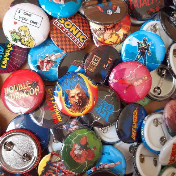 Retro Gaming Pick & Mix Button Badges Gamer Geek Gift Nerd - Etsy