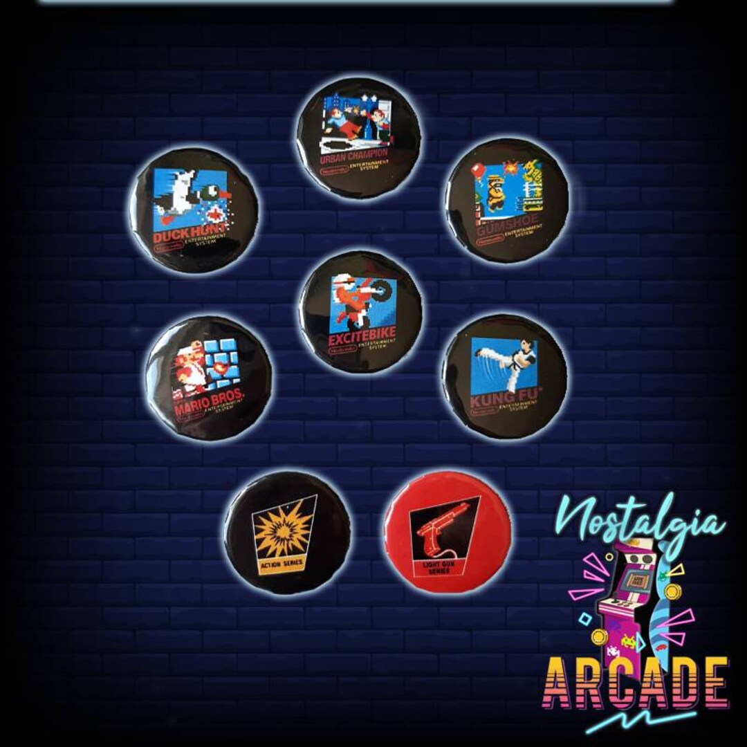 Nintendo NES Game Art Button Badge Set Retro Gaming Nerd Gift - Etsy