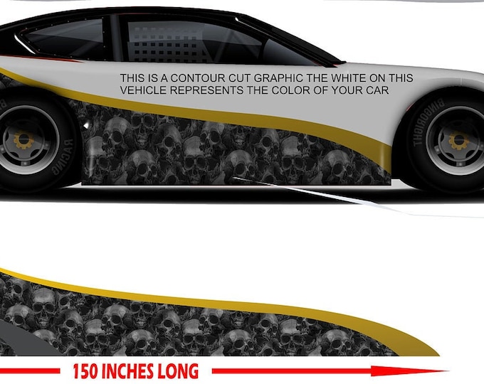 79 Bone Collector (yellow) Race Car Side Wrap Laminated Print Modified ...