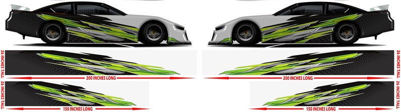 73 Race Track Race Car Side Wrap Laminated Print Modified Late Model ...