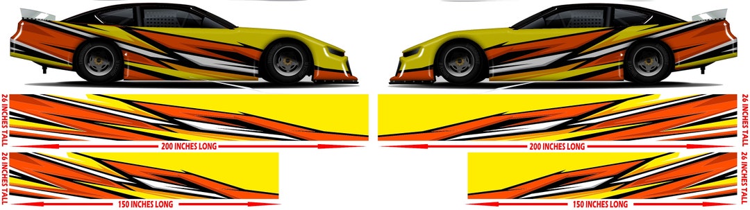 35 Desert Storm Race Car Side Wrap Laminated Print Modified Late Model ...