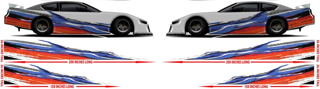 7 Ocean Sunset Race Car Side Wrap Laminated Print Modified Late Model ...