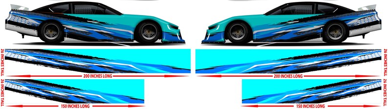 51 Tidal Wave Race Car Side Wrap Laminated Print Modified Late Model ...