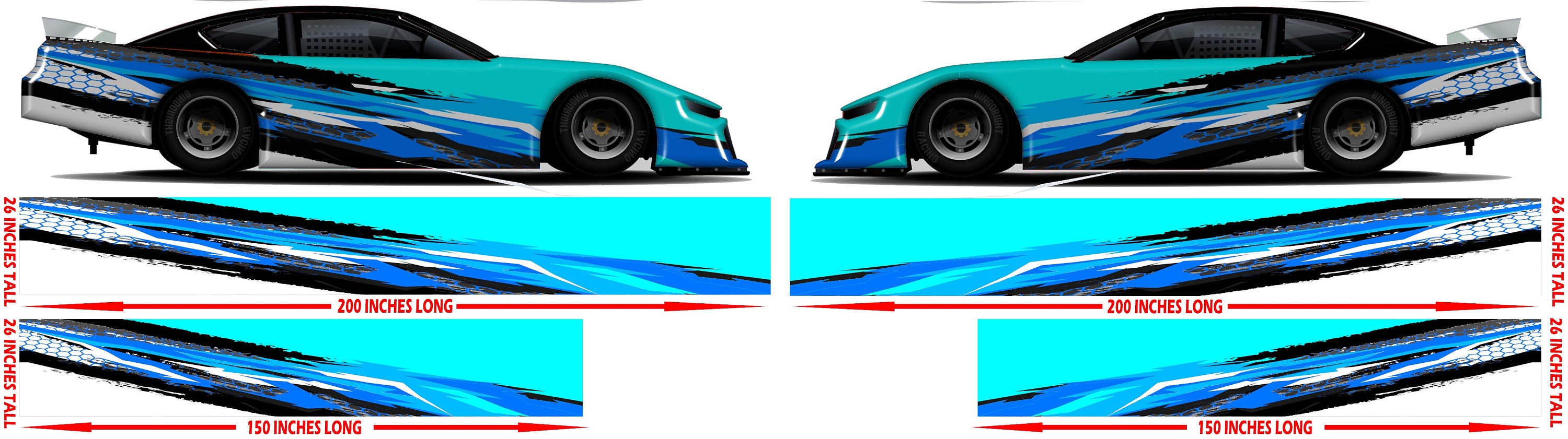 51 Tidal Wave Race Car Side Wrap Laminated Print Modified Late Model ...