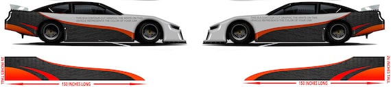 83 Carbon red Race Car Side Wrap Laminated Print Modified - Etsy