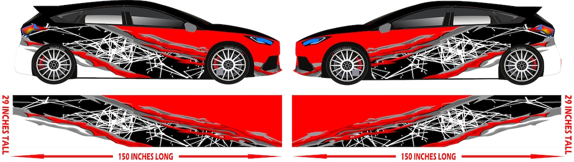 32 Spider Web Race Car Side Wrap Laminated Print Modified Late Model ...