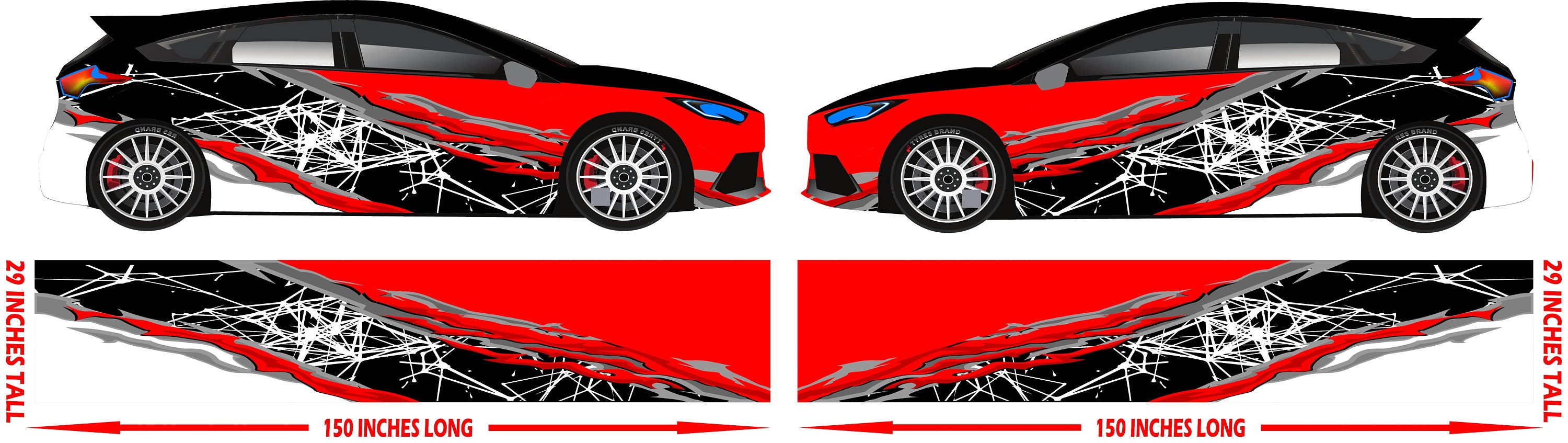 32 Spider Web Race Car Side Wrap Laminated Print Modified Late Model ...