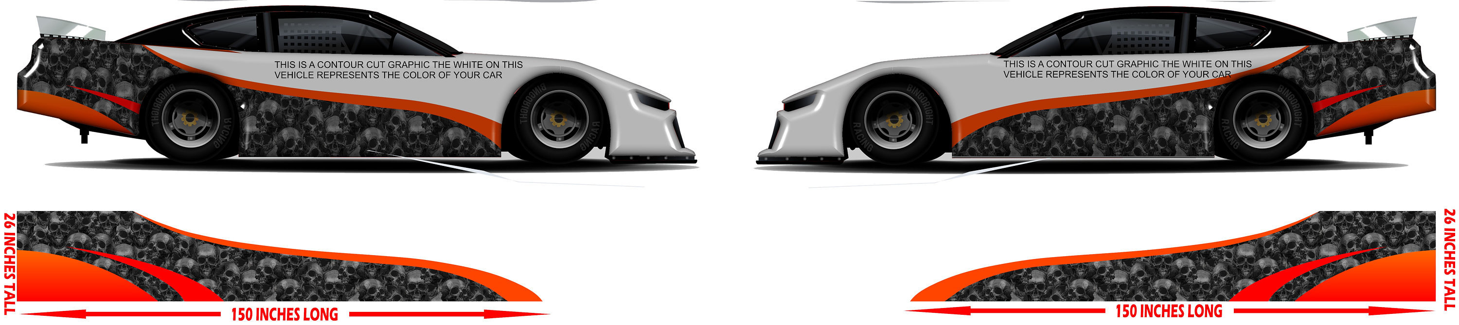 80 Bone Collector red Race Car Side Wrap Laminated Print Modified Late ...