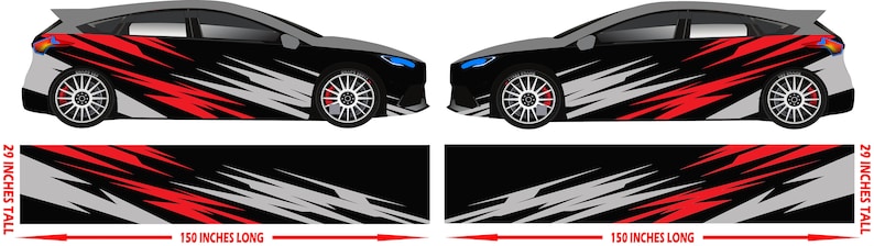 8 Red Burst Race Car Side Wrap Laminated Print Modified Late Model ...