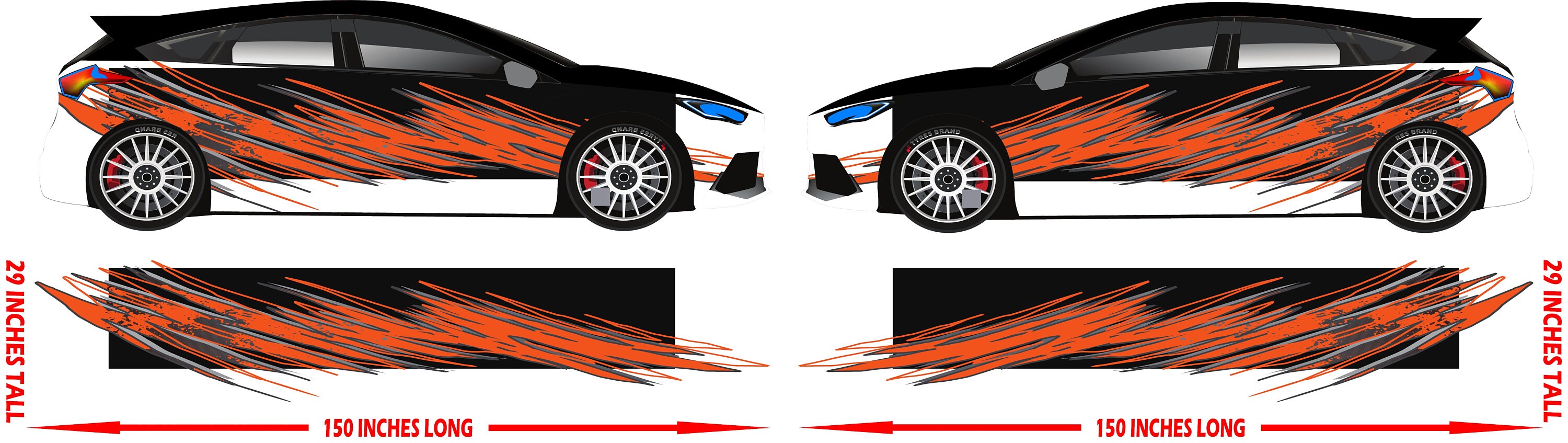 69 Orange the Top Race Car Side Wrap Laminated Print Modified Late ...