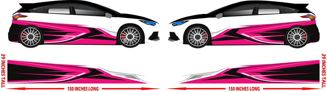 65 Pink Throw Race Car Side Wrap Laminated Print Modified Late Model ...