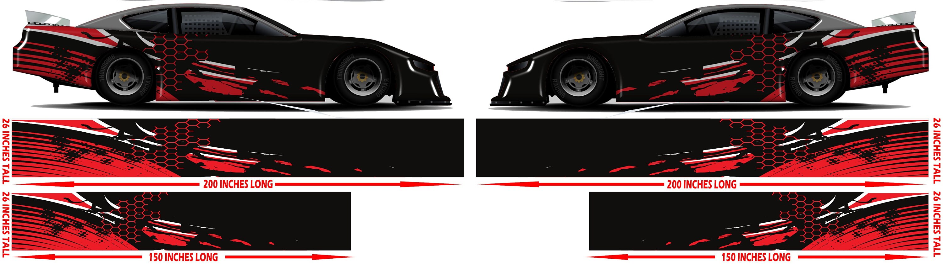 11 Raven Race Car Side Wrap Laminated Print Modified Late Model Super ...